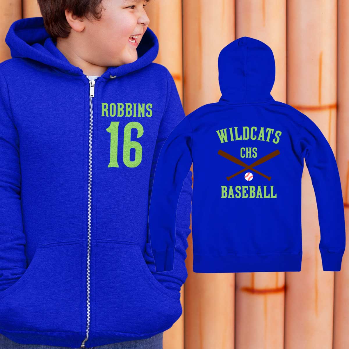 Custom Baseball Zip-Up Hoodie – Jersey Girl Custom Tees