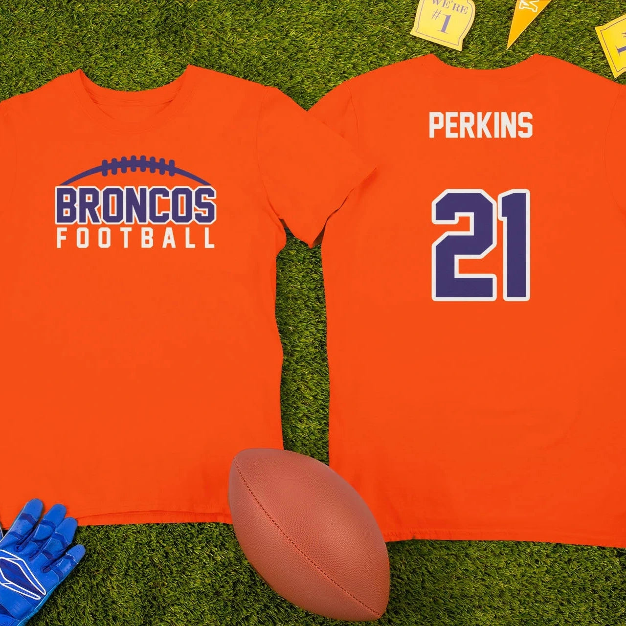 Custom Football Team Shirt with Name & Number – Jersey Girl Custom Tees