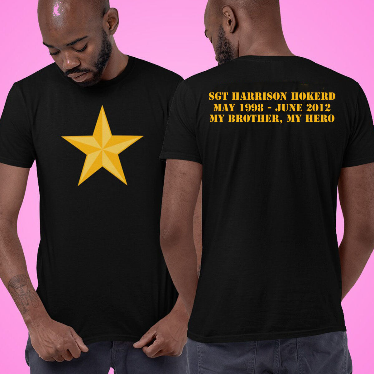 Personalized Gold Star Shirt with Service Member's Name – Jersey Girl ...