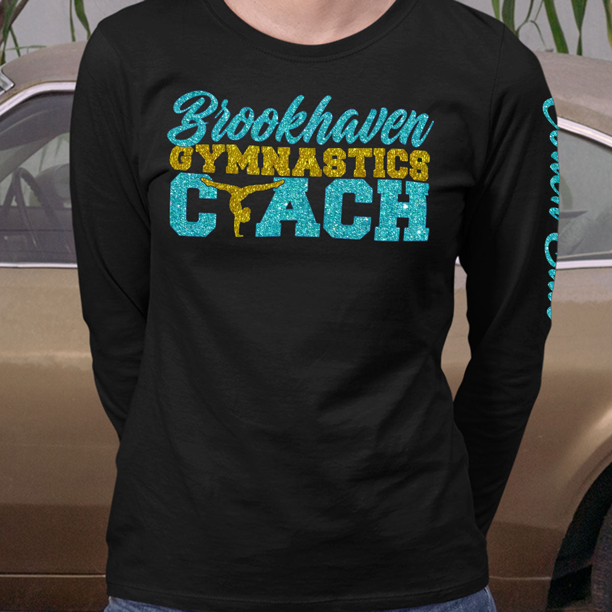 Custom Gymnastics Coach Shirt with Name on Sleeve – Jersey Girl Custom Tees
